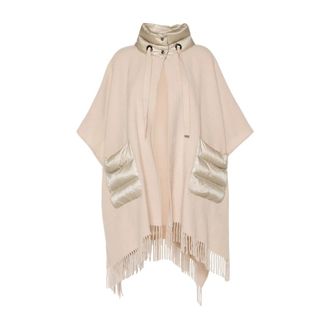 Herno Beiger Woll-Kaschmir Cape Mantel - - Jackets - Damen - Rosa - ONE SIZE