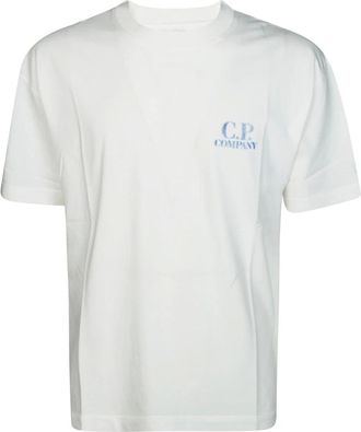 C.P. Company C.p. Company, Homme, Tops, Blanc, Taille: M 30/1 Jersey Comfort Logo T-Shirt