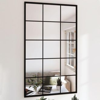 vidaXL Miroirs muraux 2 pcs noir 100x60 cm m&eacute;tal
