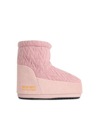 Moon Boot Bottes en tissu rose Moonboot Icon Low Nolace Knit