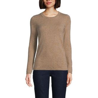 Lands End Kaschmir-Pullover mit rundem Ausschnitt, Damen, Gr&ouml;&szlig;e:40-42 regular, Beige, Kaschmir, by Lands End