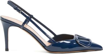 Valentino Garavani VLogo signature patent leather pumps - Blau