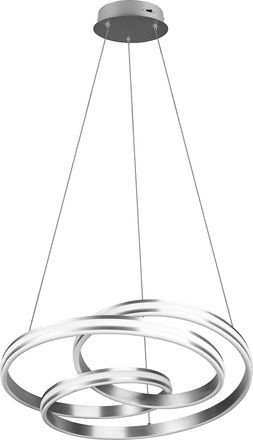 Trio Leuchten LED Pendelleuchte Nuria 326210107, Metall Nickel matt, Acryl, inkl. 60 Watt LED, Switch Dimmer