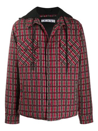 Off-white surchemise à carreaux - Rouge