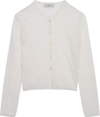 Dunst Cardigan transparent &agrave; col rond en coton m&eacute;lang&eacute;