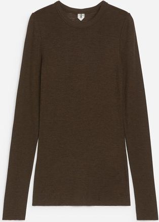 Arket Lang&auml;rmliges Oberteil Aus Merinowolle -Braun