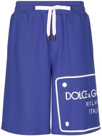 Dolce & Gabbana short &agrave; logo imprim&eacute; - Bleu