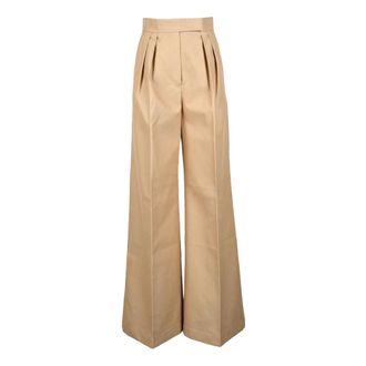 Max Mara Femme, Pantalons, Brun, Taille: 34 FR Pantalon en Coton Runway