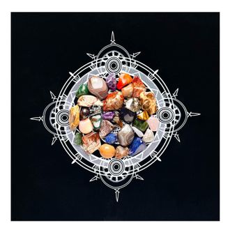 Generico Tarot-Tuch - Quadratische Matte 49 x 49 cm f&uuml;r den Einsatz auf dem Tisch, Tuch f&uuml;r Tarotstreifen, zum Lesen von Karten, Orakel, Familientreffen, spiri