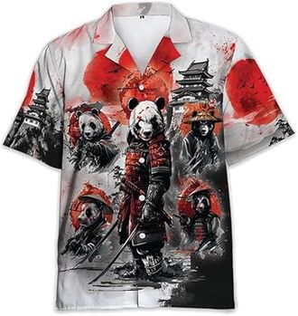Keephen keephen Style dart Japonais Chemises Hawaiiennes pour Hommes Femmes Guerrier Samoura&iuml; Impression 3D Chemises &agrave; Boutons &Eacute;t&eacute; Vacances Chemise