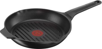 T-fal Aroma E21540 Grillpfanne 26 cm |Titanium-Antihaftversiegelung | Thermo-Spot Technologie | Ausgie&szlig;hilfen | Gegengriff | Induktionsgeeignet | Umweltfreu