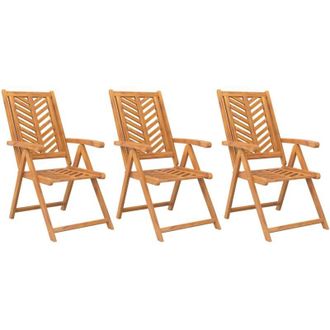 vidaXL Vidaxl - Chaises de jardin inclinables lot de 3 bois massif dacacia
