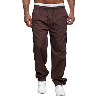 Generic Pantalon cargo pour homme - Pantalon de jogging baggy cargo avec plusieurs poches - Pantalon de travail respirant - Pantalon de loisirs - Couleur unie