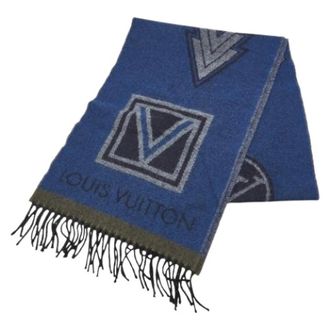 Louis Vuitton &Eacute;charpe en Cachemire Pre-owned - Femme - Pre-owned - Bleu - Taille: ONE Size