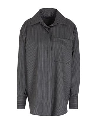 8 by YOOX PINSTRIPED WOOL OVERSIZED SHIRT