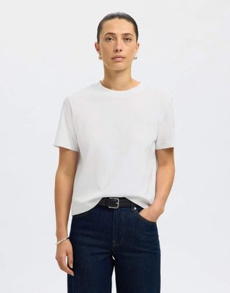 Selected T-Shirt in strahlendem Wei&szlig;