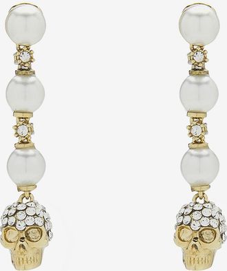 Alexander McQueen Skull and Pearl Earrings - Item 836464J161P1953