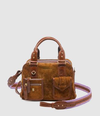 CLARIS VIROT Sac Richie Cuir Tabac