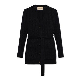 Valentino Garavani Zopfstrick-Kaschmir-Strickjacke - - Knitwear - Damen - Schwarzk - S