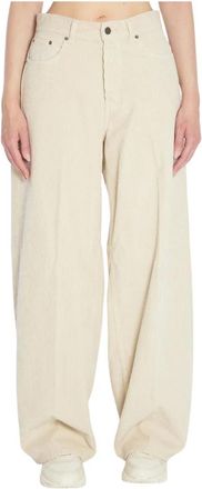 Haikure Femme, Pantalons, Beige, Taille: W25 Pantalon Large en Velours C&ocirc;tel&eacute;