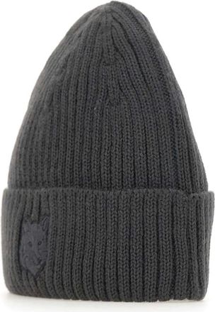 Maison Kitsuné unisex, Accessoires, Gris, Taille: ONE Size Fox Head Beanie