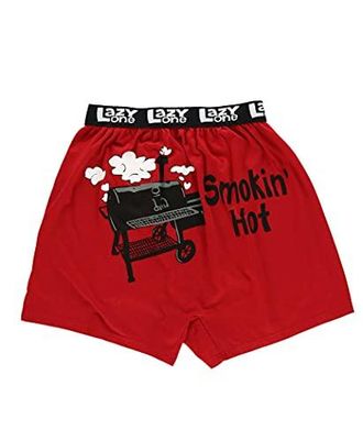 Lazy One Boxer amusant en forme danimal - Sous-v&ecirc;tements humoristiques - Cadeau amusant pour homme, Red Smokin Hot Boxers, Large