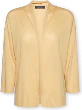Elena Miro Femme, Pulls, Beige, Taille: 46 FR T-shirt ouvert devant coupe d&eacute;contract&eacute;e
