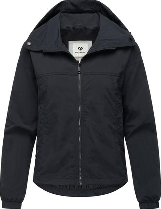 Ragwear Damen Übergangsjacke Oversized Sommerjacke kurz mit im Kragen verstaubarer Kapuze Cerys YOUMODO Black Gr. M