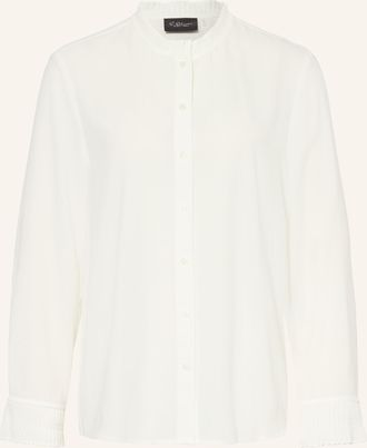 s.Oliver Black Label S.Oliver Black Label Bluse Mit Plissees weiss