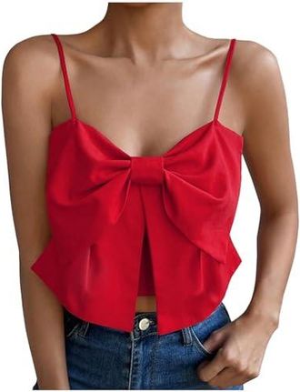 Generic Crop Top Femme 2025 Caraco en Dentelle avec Col Carré/Col V Stretch Respirant Joli Girls Bande Bodycon Corsage DéBardeur pour