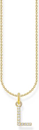 Thomas Sabo Halskette Buchstabe L vergoldetes Silber mit Zirkonia KE2251-414-14