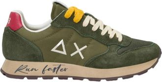 Sun 68 Homme, Chaussures, Vert, Taille: 45 EU Baskets Vintage en Nylon avec Logo Brodé