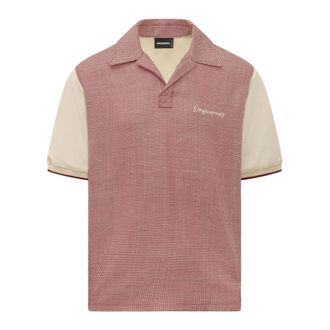 Dsquared2 Virgin Wool Linen Pied de Poule Polo - - Tops - Herren - Mehrfarbig - M