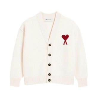 Ami Cardigan Ami De Coeur - - Knitwear - Herren - Wei&szlig; - S