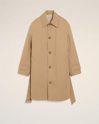 Ami Mac Beige Ceintur&eacute; en Twill De Coton D&eacute;perlant Beige - XS - Homme