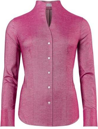 Vincenzo Boretti Chemisier, Modern-fit/légèrement cintré, col Calice, Douce Oxford - Facile à Repasser Rouge 38