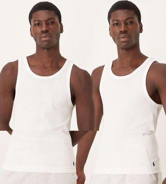 Polo Ralph Lauren Lot de 2 d&eacute;bardeurs confort &agrave; logo embl&eacute;matique - Blanc