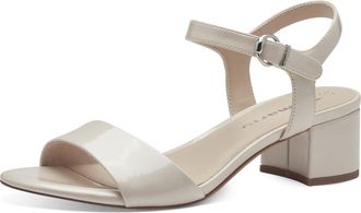 Tamaris Damen Sandalen mit Absatz Vegan Blockabsatz; CHAMPAGNE/beige; 40