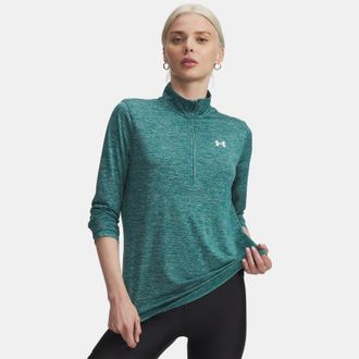Under Armour Tech Twist Oberteil mit.5-Zip f&uuml;r Damen Refresh Mint / Wei&szlig; XXL