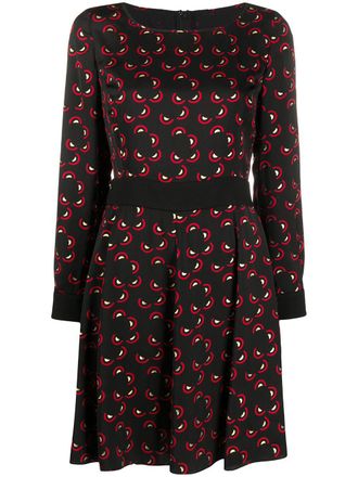 Emporio Armani robe-chemise à imprimé géométrique - Noir