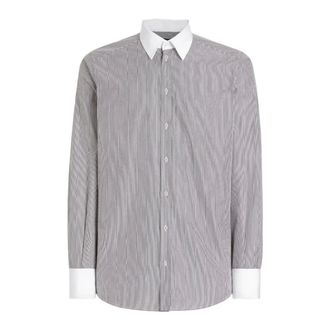 Dolce & Gabbana Homme, Chemises, Gris, Taille: M Chemise en coton ray&eacute;e pour homme