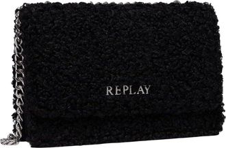 Replay Damen Schultertasche aus Kunstfell, Schwarz (Black 0098), Onesize