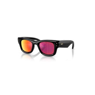 Ray-Ban Wayfarer Puffer Sonnenbrillen Schwarz Fassung Braun Glas 47-23