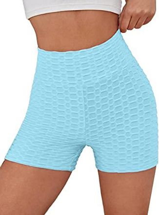 JOPHY & CO. Femmes Leggings sur le genou Courts élastiques Shorts sous vêtements (cod. 9821), Bleu ciel jacquard, Small S Slim