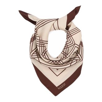 Kazar Foulard en soie luxueux - Femme - Accessoires - Brun - Taille: ONE Size