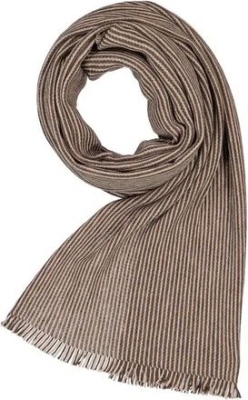 Dante Herren Schal beige Woll-Stoff gestreift
