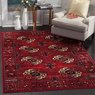Safavieh Tapis Traditionnel pour Salon, Salle &agrave; Manger, Chambre &agrave; Coucher - Persian Collection, Tapis &agrave; Poil Court, Rouge et Multi, 79 x 152 cm