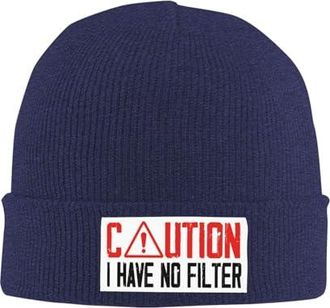 Generic Bonnet Tricoté Attention, Je nai Pas De Filtre Chaud Bonnet Chapeau Tricot Coupe-Vent Beanie Tricoté pour Sports Femme Ski