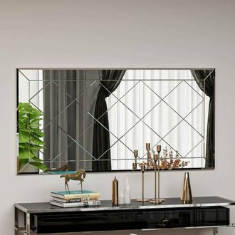 Dmora Spiegel Qamar 60x120cm Weiß Struktur aus Glas
