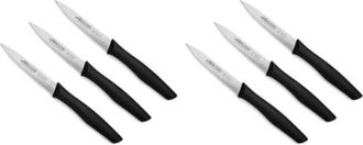 Arcos Lot de 6 Couteaux dOffice. Lame 100 mm Acier Inoxydable. Manche Polypropylène. Couteaux de Cuisine Éplucheurs. Compatible Lave-Vaisselle. Série Nova. 